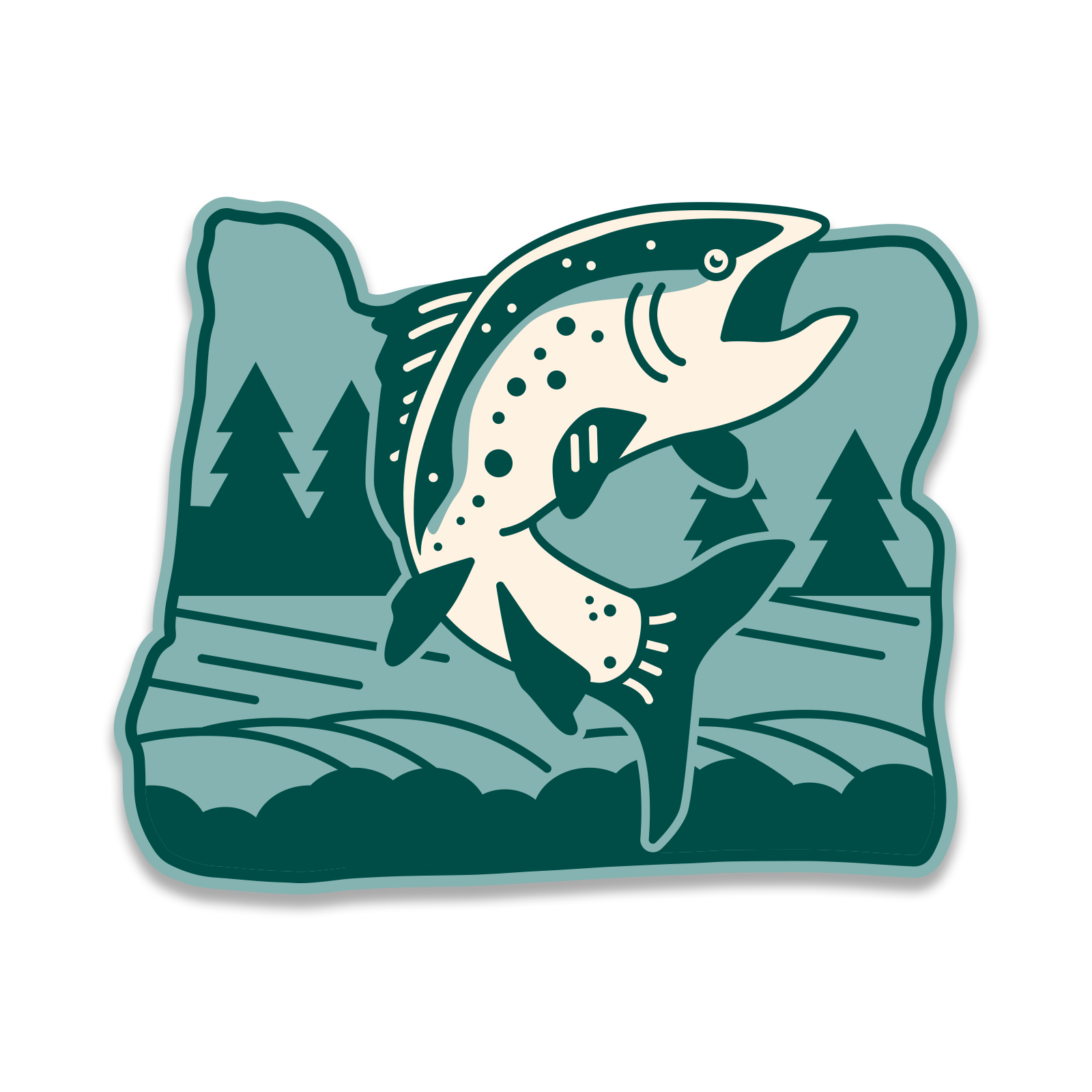 *NEW* Salmon - 3.5" Vinyl Sticker – The Oregon Coast Visitors Association