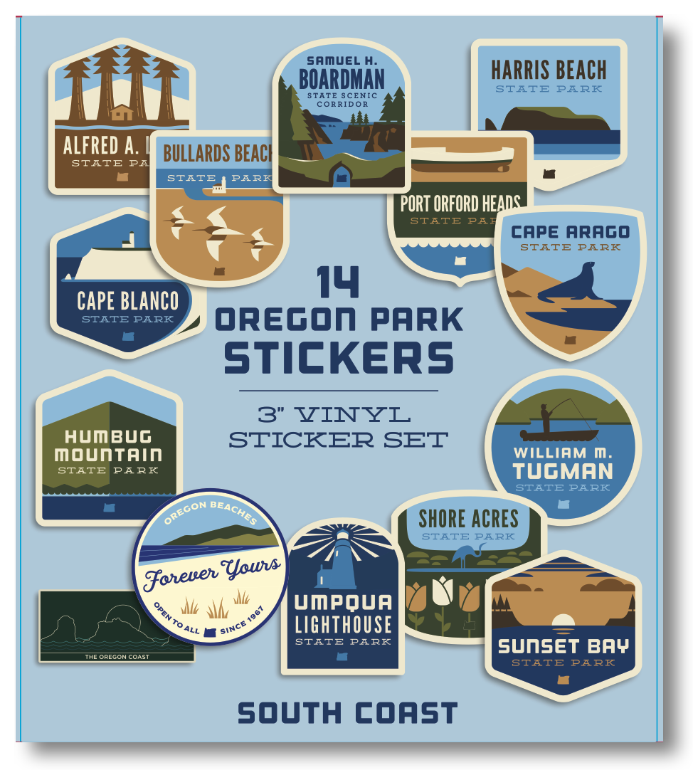 Oregon Parks Regional Sticker Packs – The Oregon Coast Visitors Association