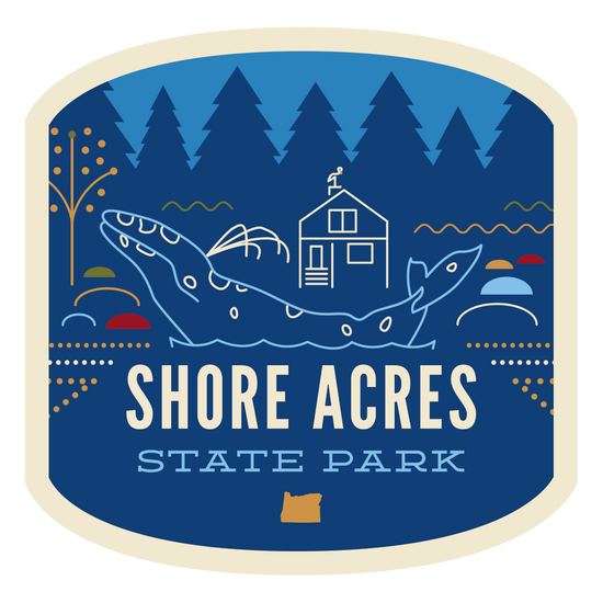 Shore Acres Holiday 3" Sticker – The Oregon Coast Visitors Association