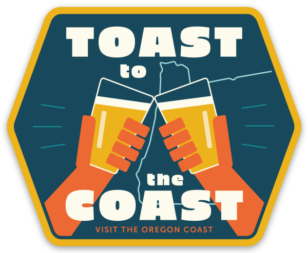 Toast to the Coast 3" Sticker – The Oregon Coast Visitors Association